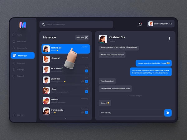 Dark Theme Chat designs, themes, templates and downloadable graphic ...
