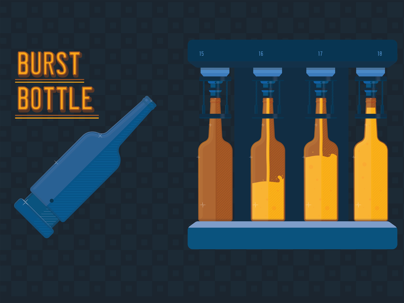 Burst bottle | Illustration by Luke Looijen | Anglure on Dribbble
