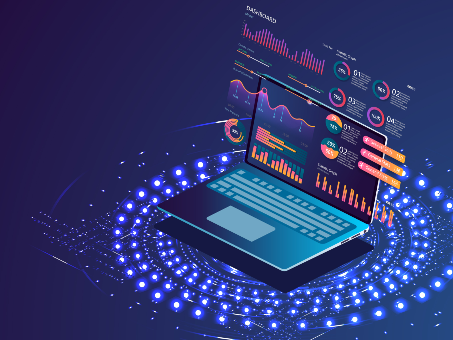 3d Computer data illustration by Howe Stanford on Dribbble