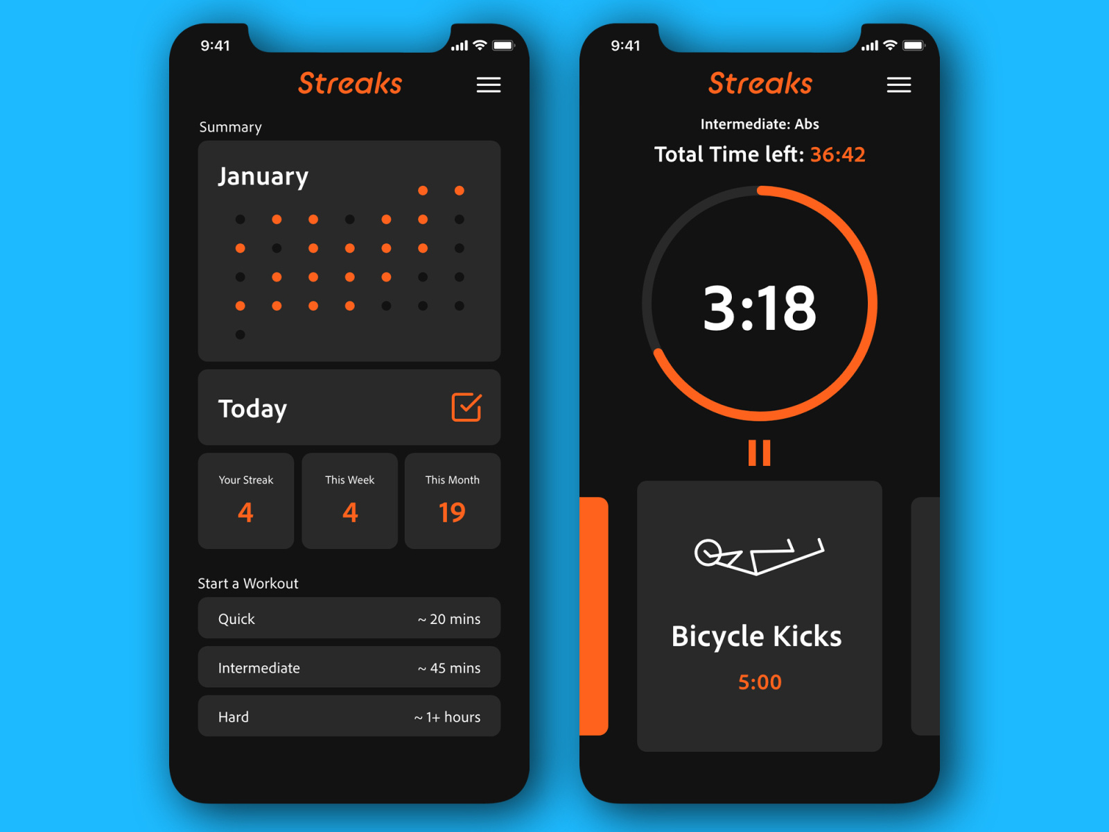 Daily UI 041 - "Workout Tracker" by Lauren Alley on Dribbble
