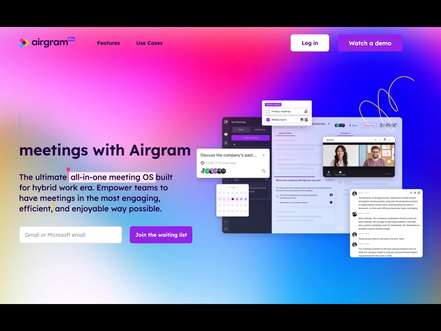 Landing page of Airgram by Croissanttuna for Mind Cruiser on Dribbble