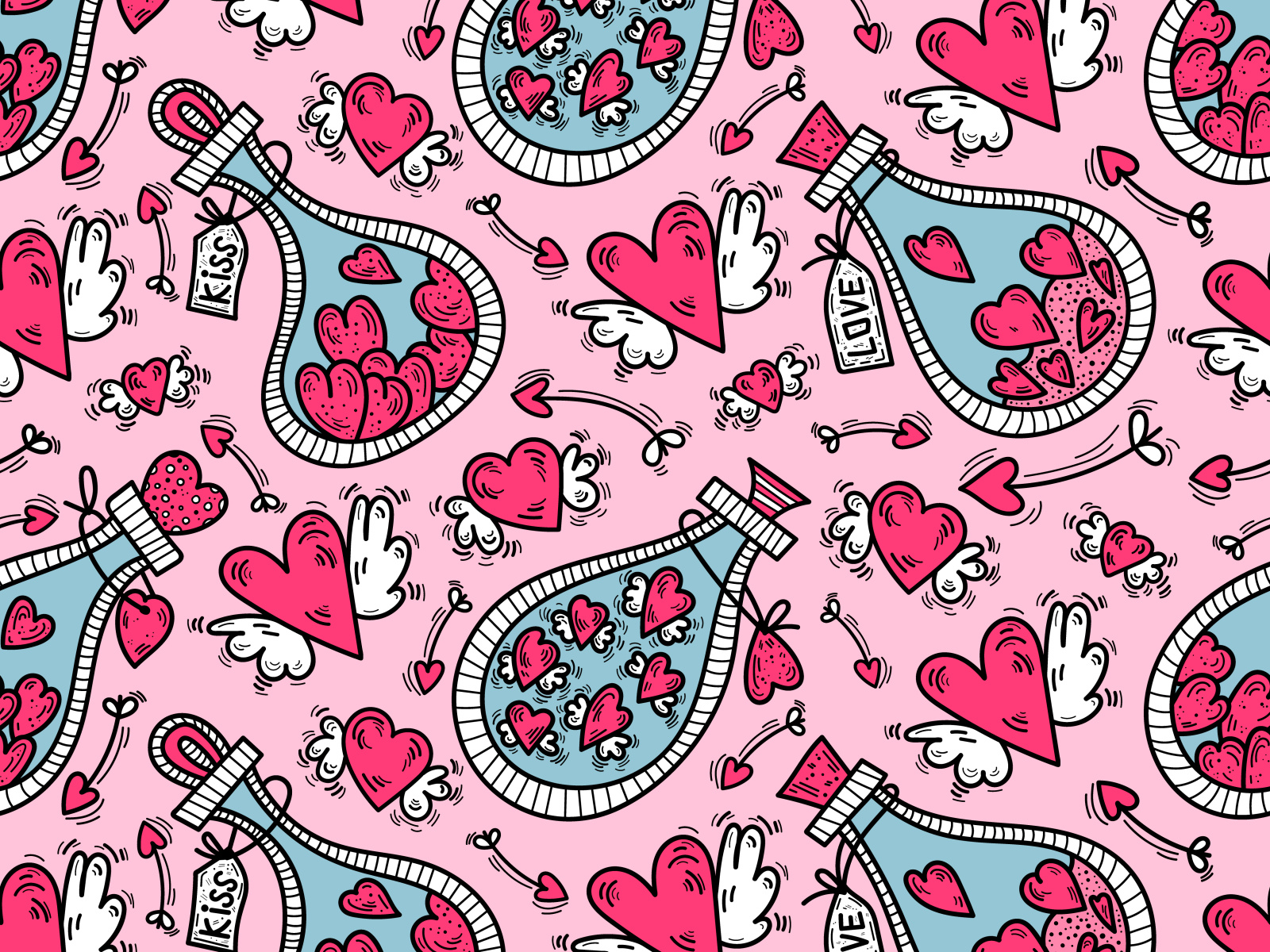 Sweet Love pattern by Anastasiia Krugliakova on Dribbble