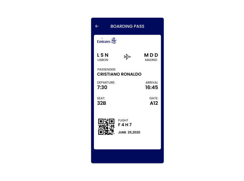 Boarding Pass UI #024 by Alen Abraham on Dribbble