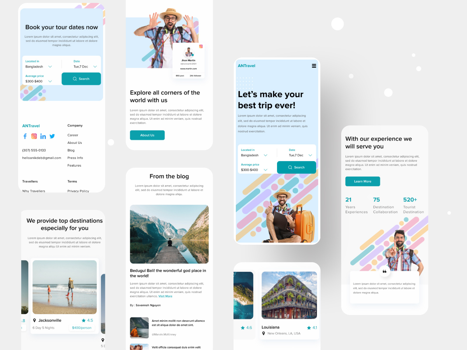 Travel Responsive Web UI Exploration by Anik Deb on Dribbble