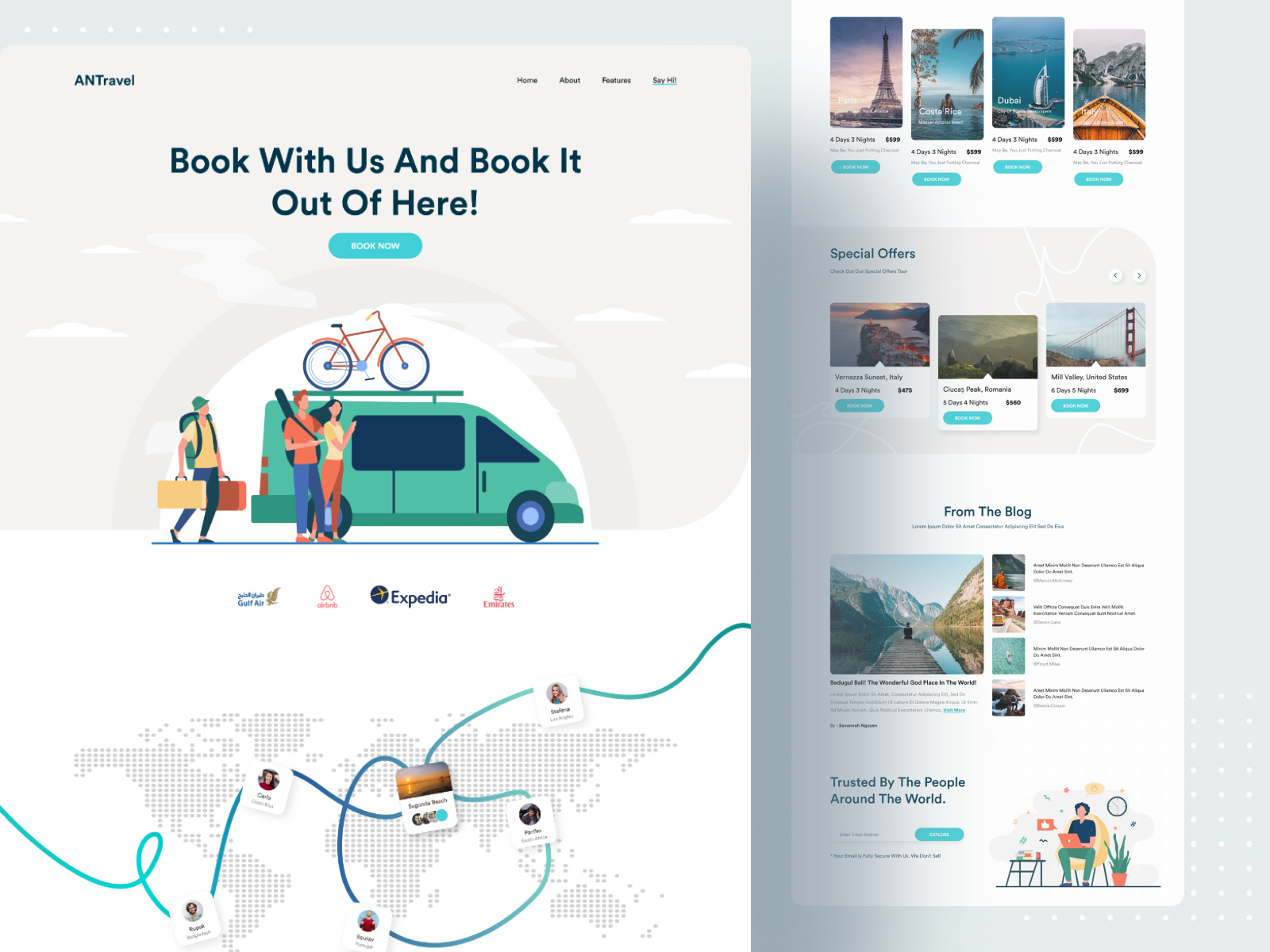 Travel Web UI Exploration by Anik Deb on Dribbble