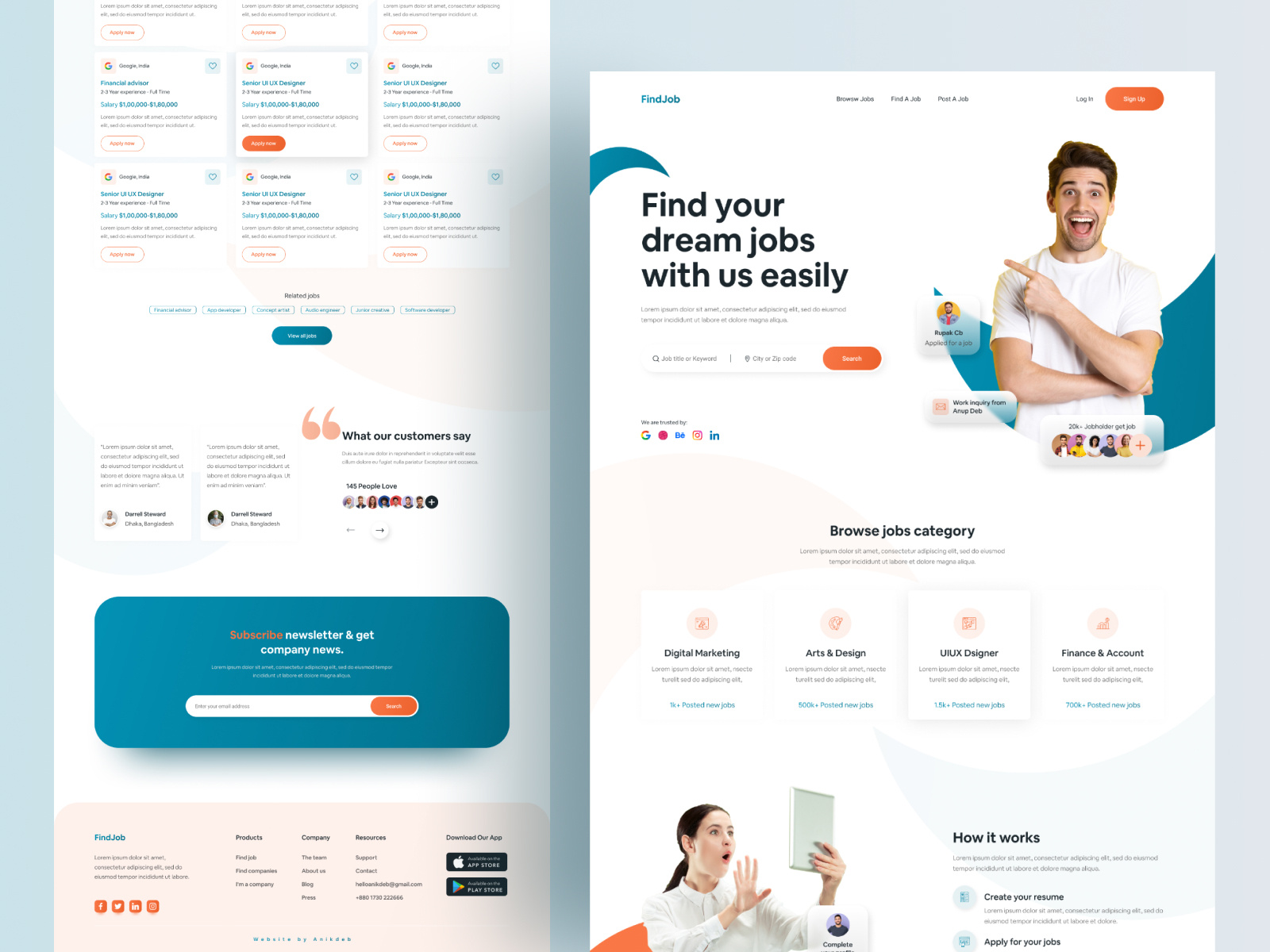 Job Finder Web UI Exploration || 2021 by Anik Deb on Dribbble