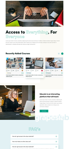 E-Learning Landing Page || Grapeslab by Anik Deb for Grapeslab on Dribbble
