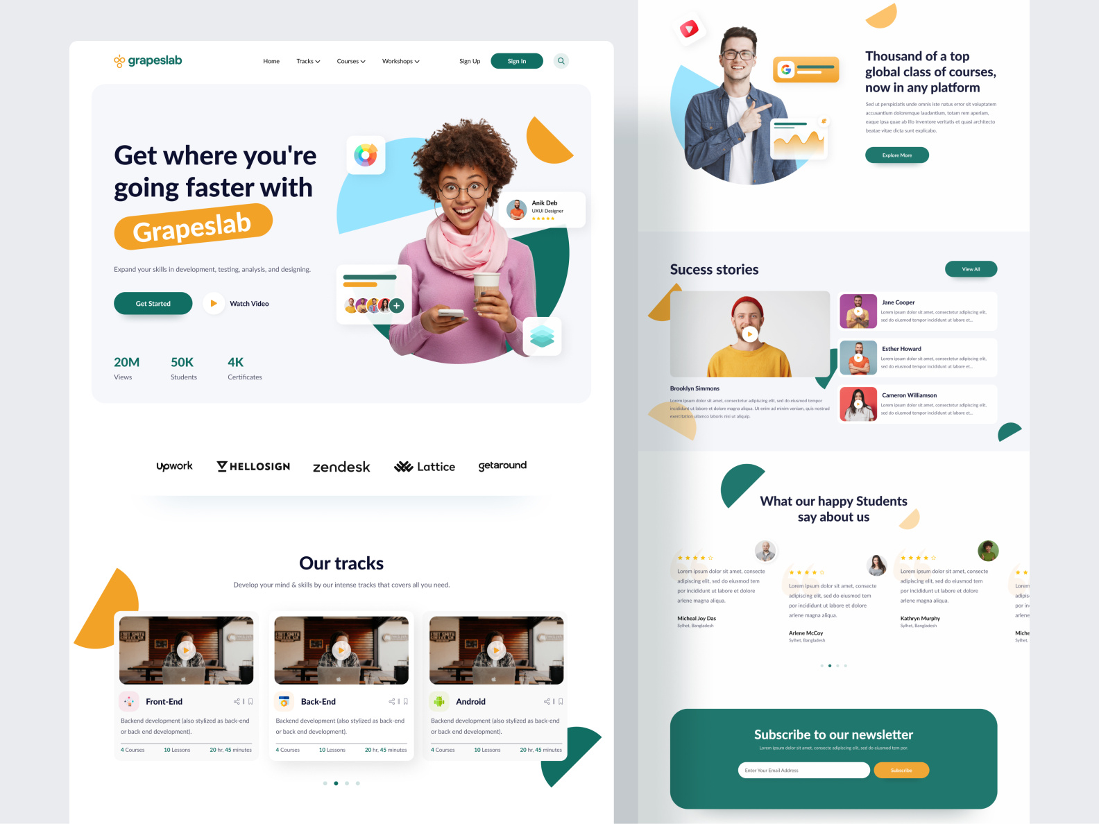 Online Courses Website - UI Design by Anik Deb for Grapeslab on Dribbble