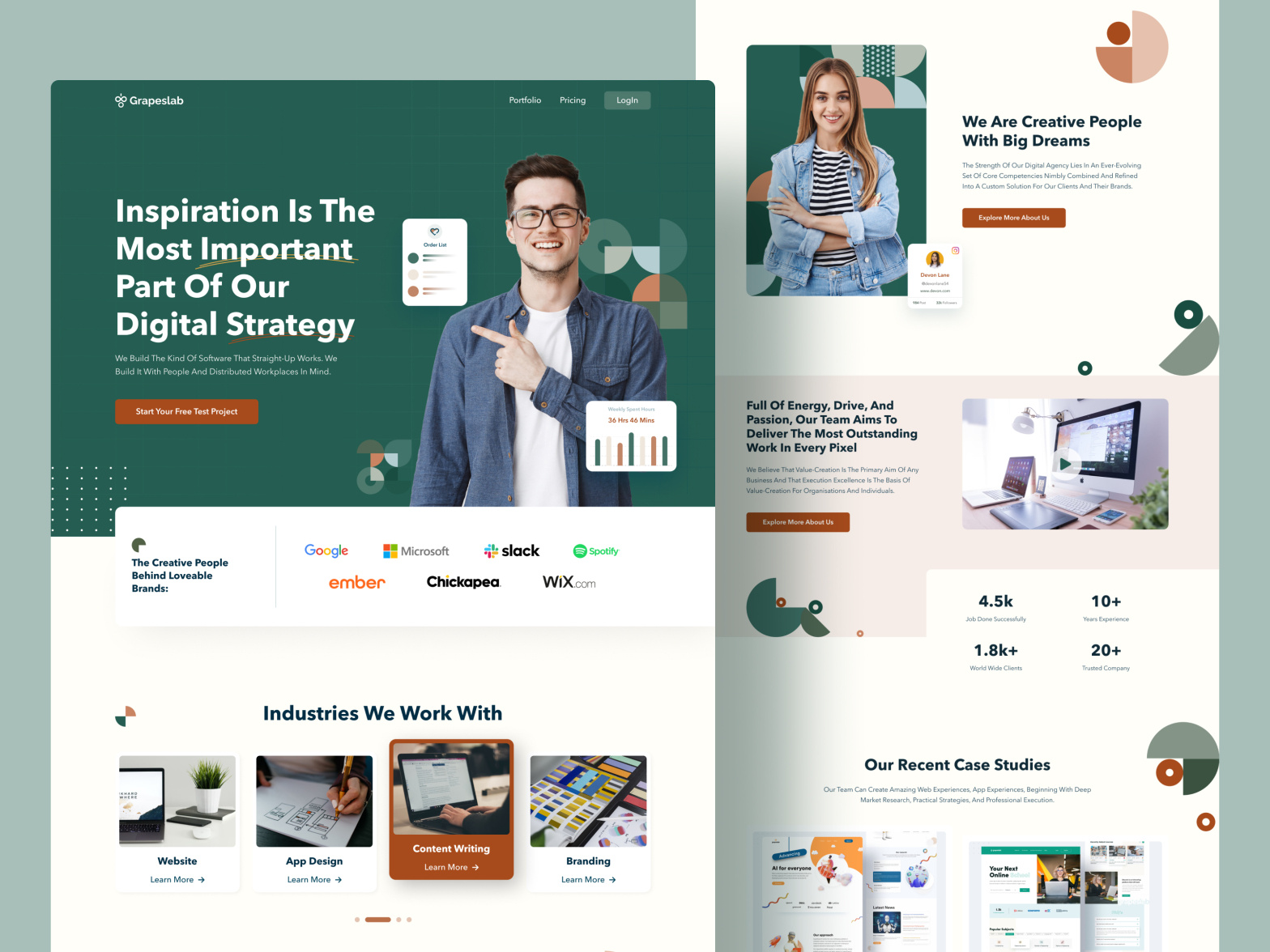 Digital Agency Website by Anik Deb for Grapeslab on Dribbble