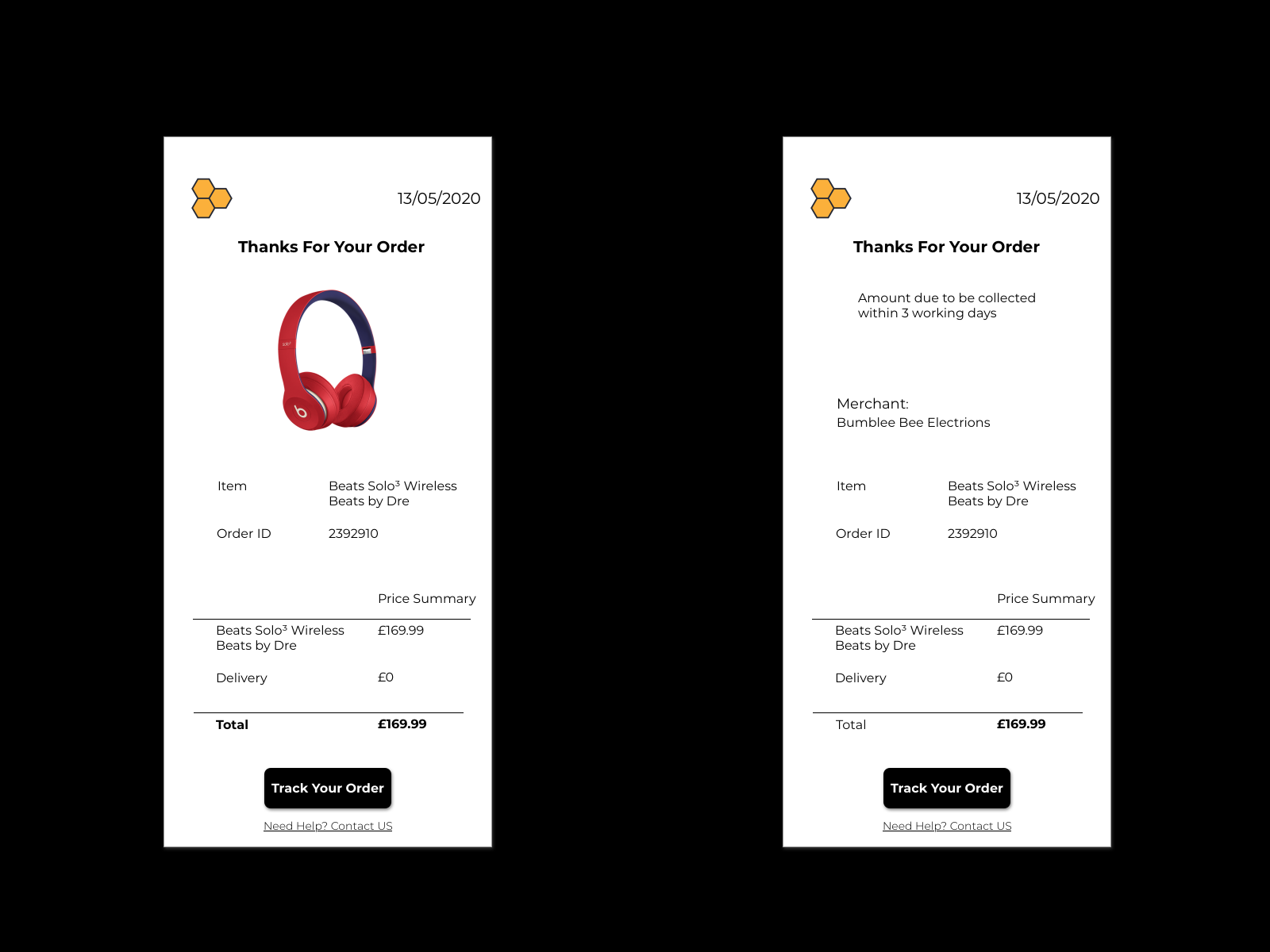 Daily UI 017 email receipt by Aaron Wright on Dribbble