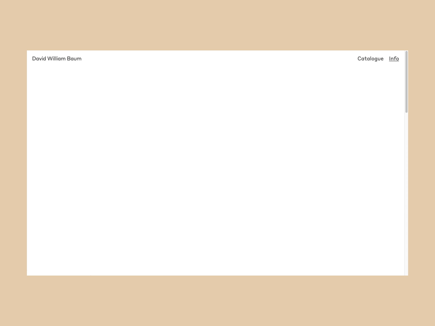 David William Baum | Info page & Catalogue by Tim Roussilhe on Dribbble