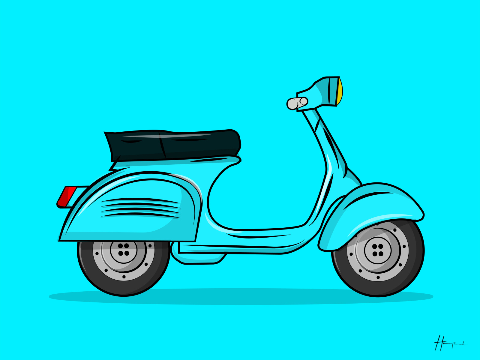 scooty illustration design by Honey Creatoon on Dribbble