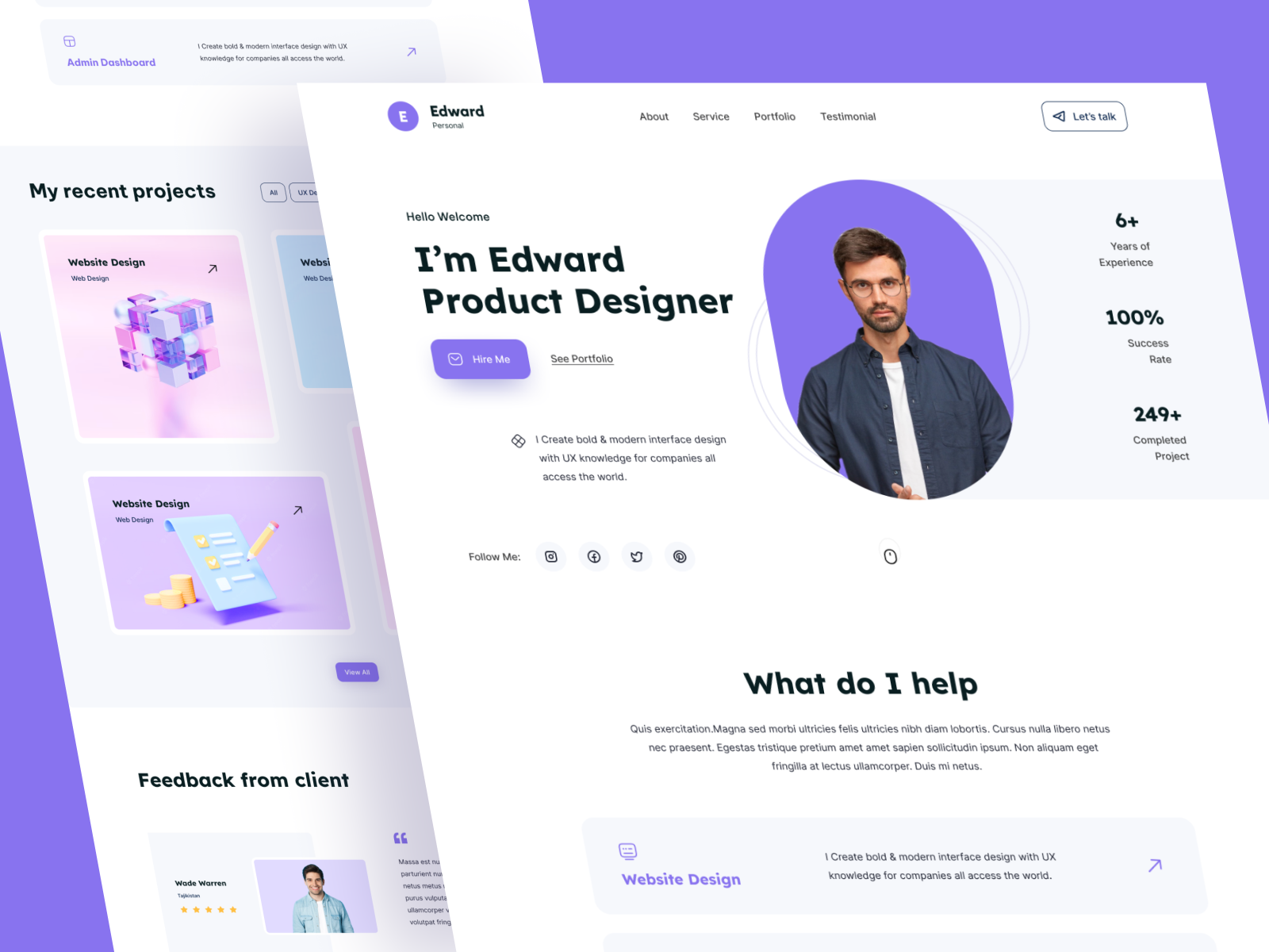 Personal portfolio website design by Arafat Sadik on Dribbble