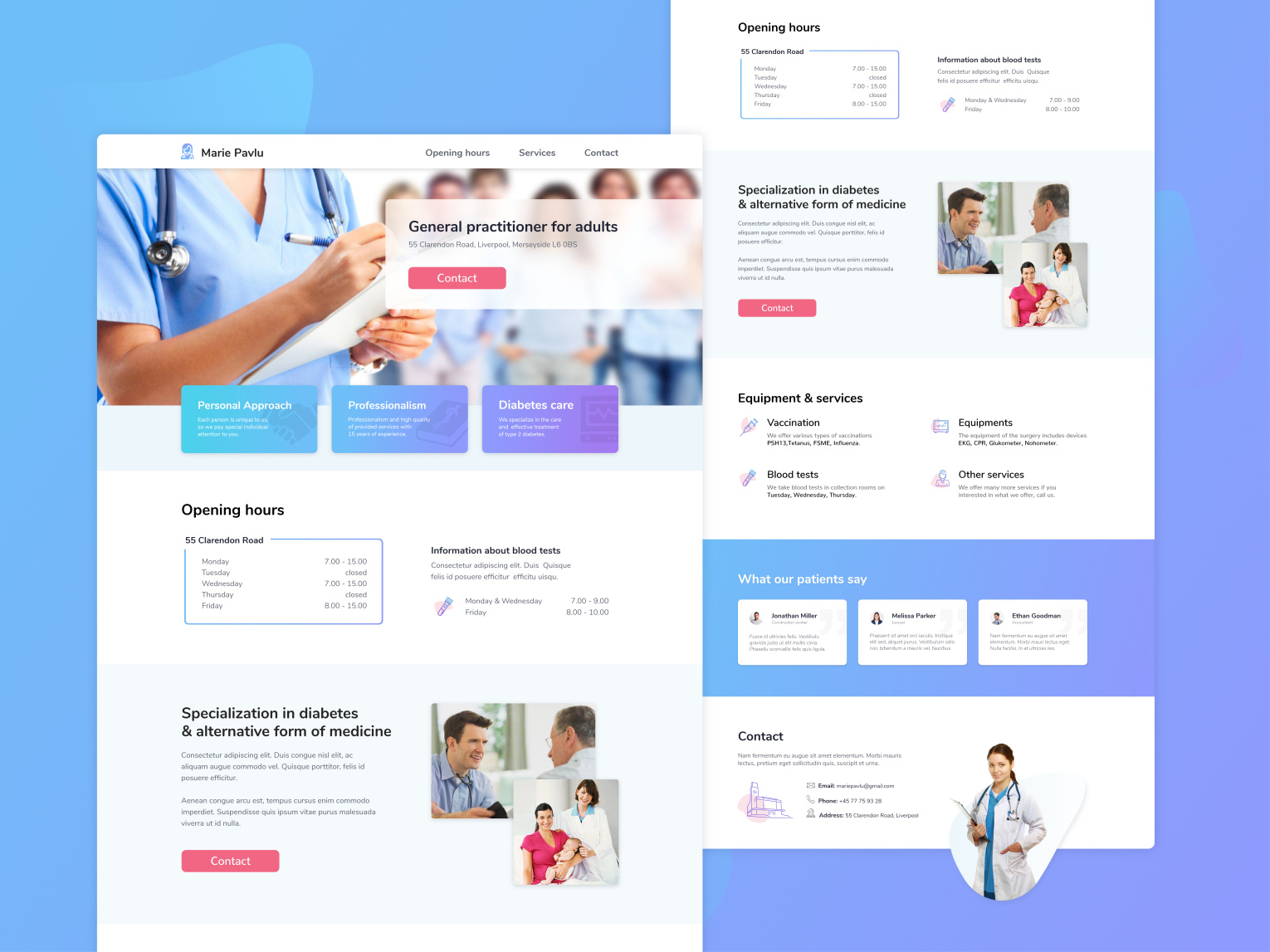 Medical landing page by Michal Muller on Dribbble