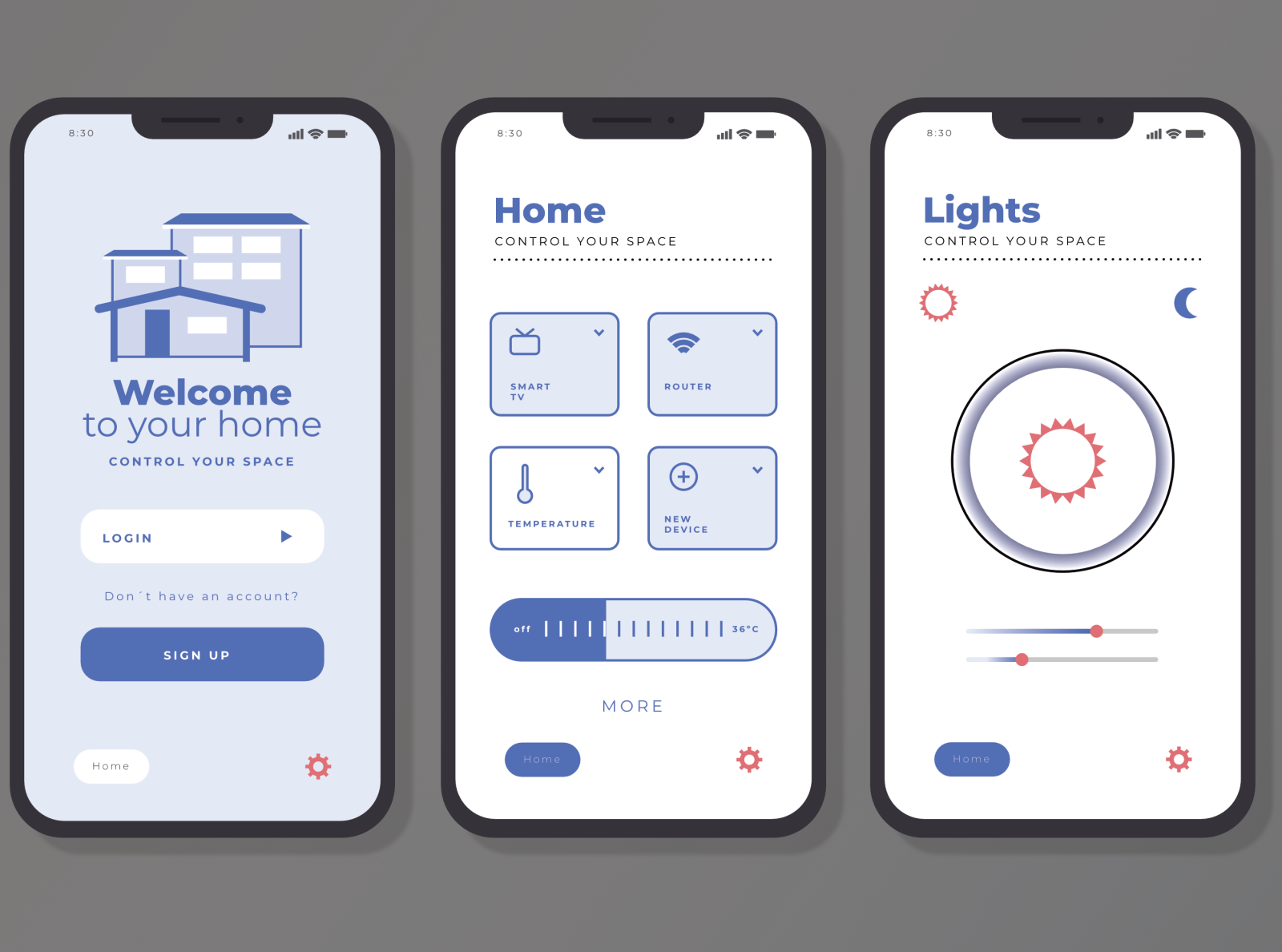 Smart Home App UI by NIAZ MAHMOOD on Dribbble