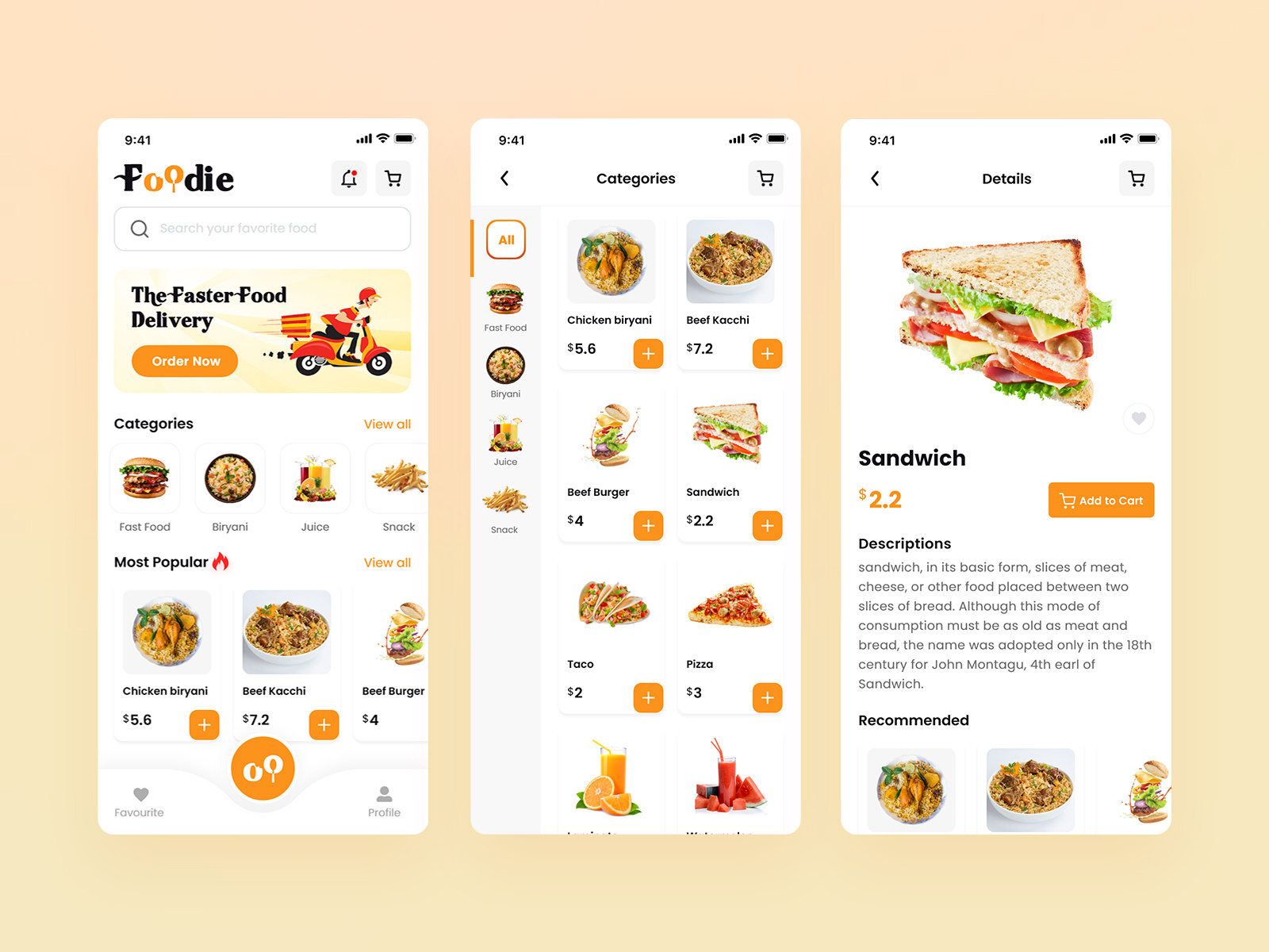 Food Delivery App | Home - Categories - Details Screen by Md. Jahidul ...
