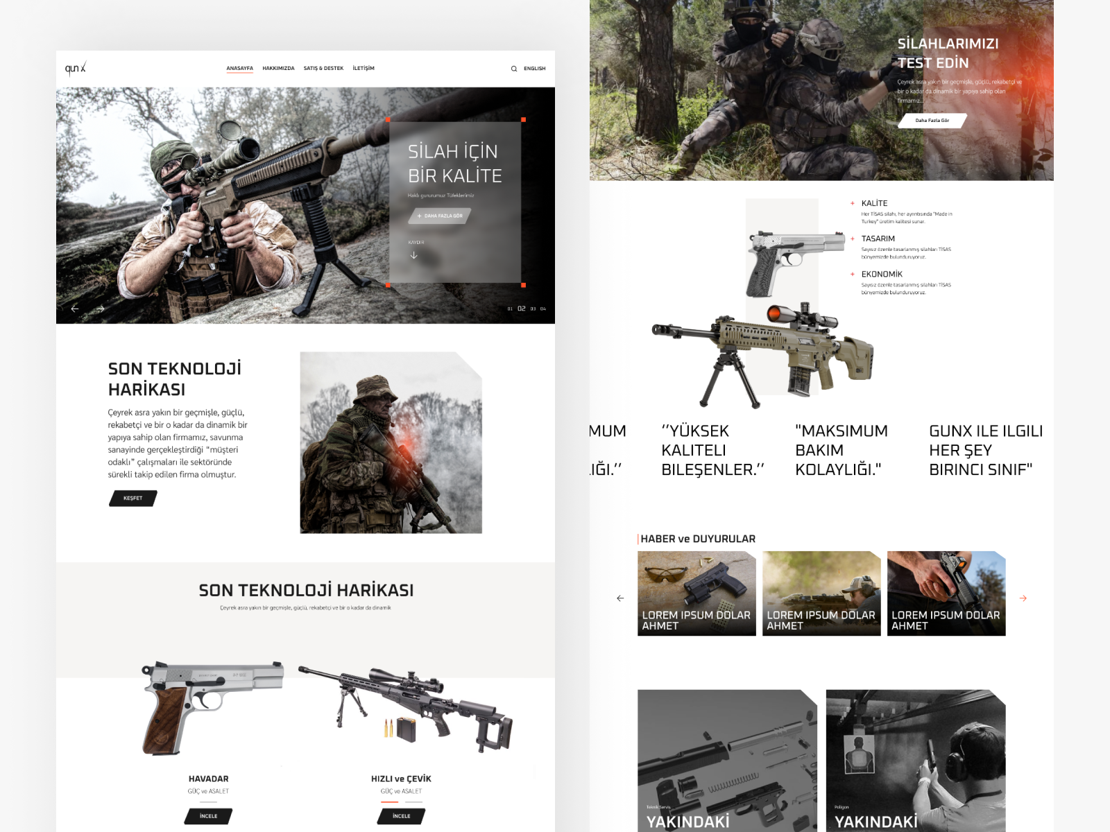 Gun Website Design by Murat Çelik on Dribbble