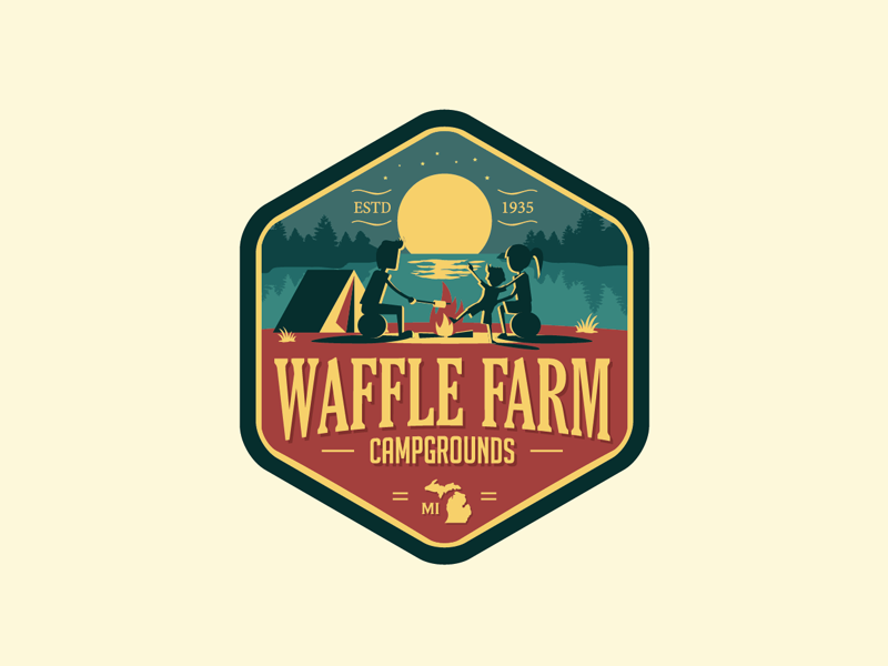 Waffle Farm Campground by lucadia on Dribbble
