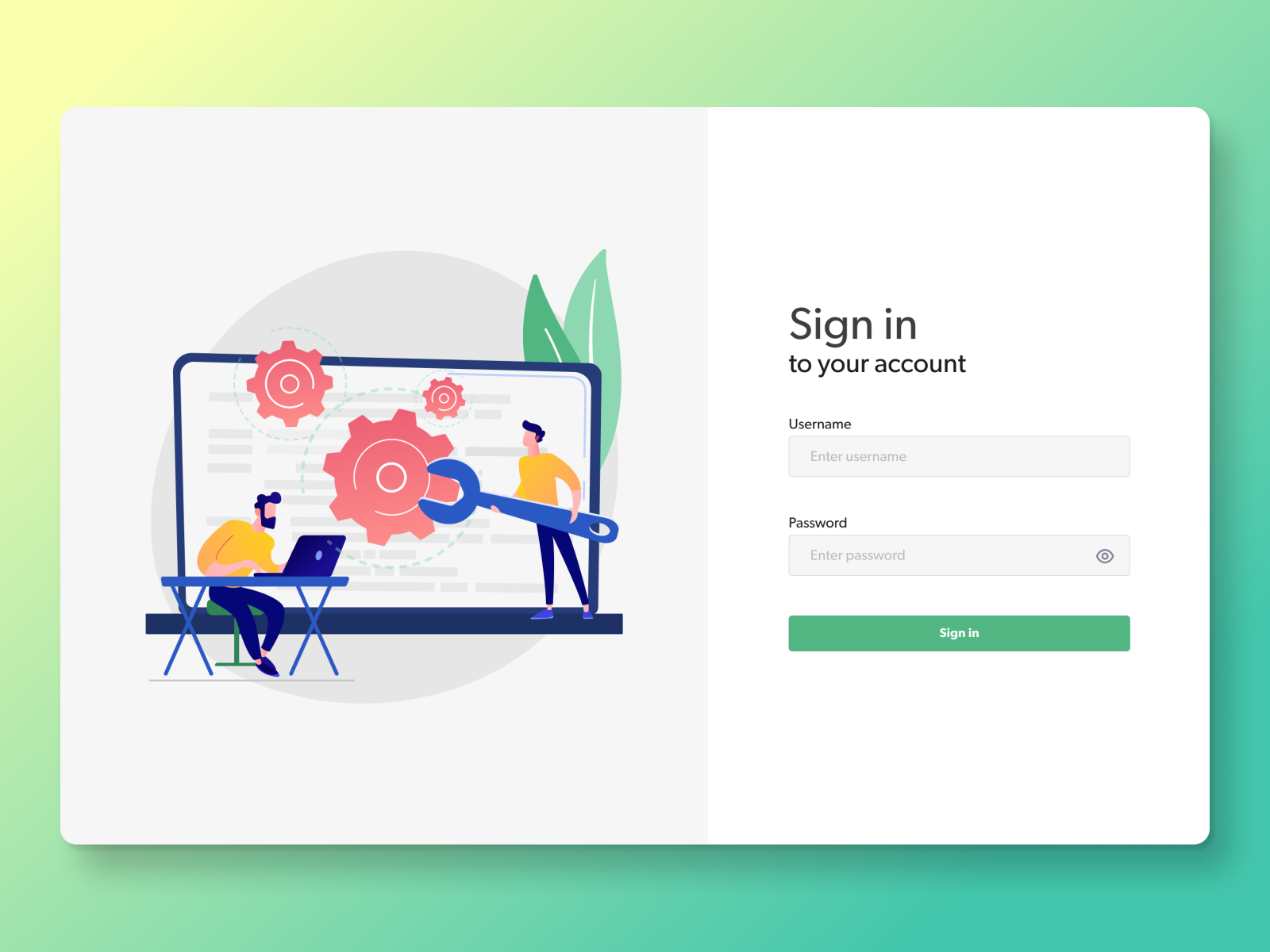 Sign in form by Zhanna Ivanova on Dribbble