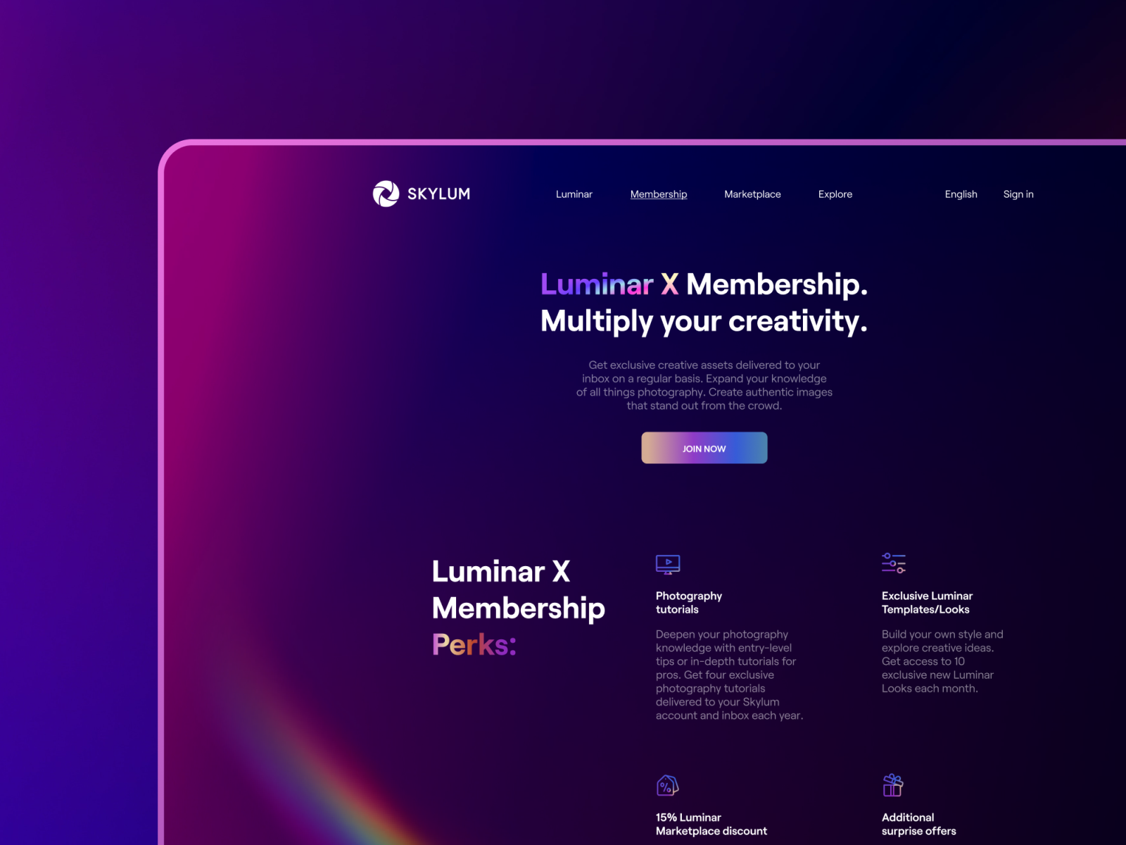 Membership page by Valeriya Bobko on Dribbble