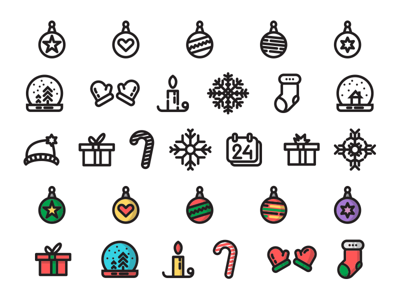 Christmas Time - free icon set by Pavel Chaloupka on Dribbble