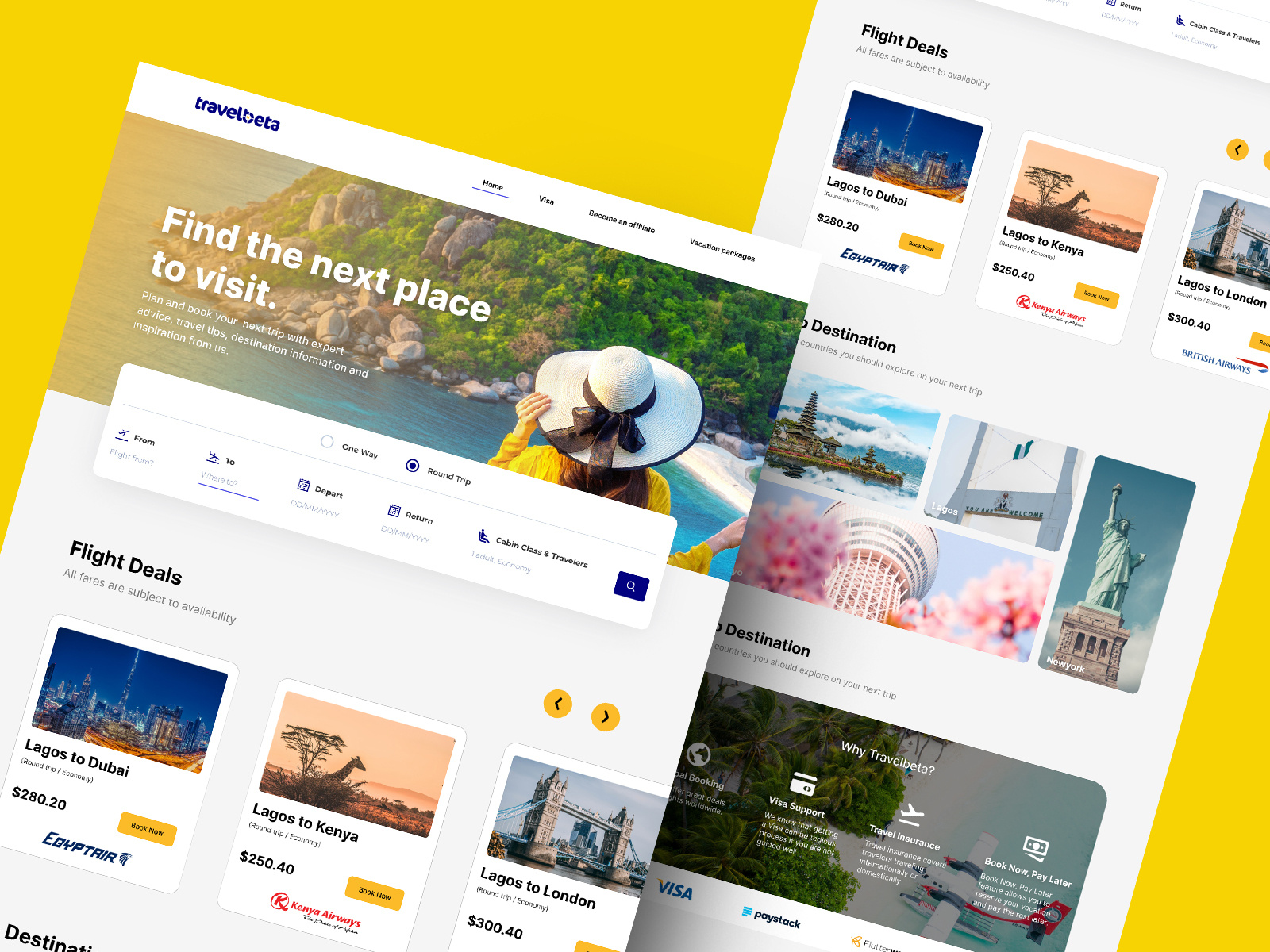 Travelbeta website redesign by Toheeb Popoola on Dribbble