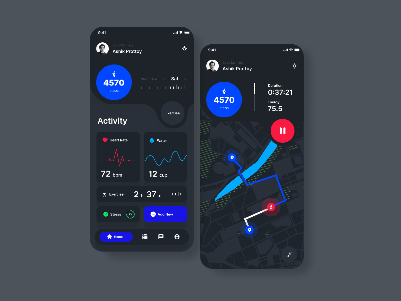 Health Monitoring App - Daily Ui Challange by Ashik Prottoy on Dribbble