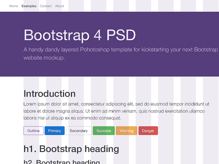 Bootstrap 4 PSD Template by GhostlyPixels on Dribbble