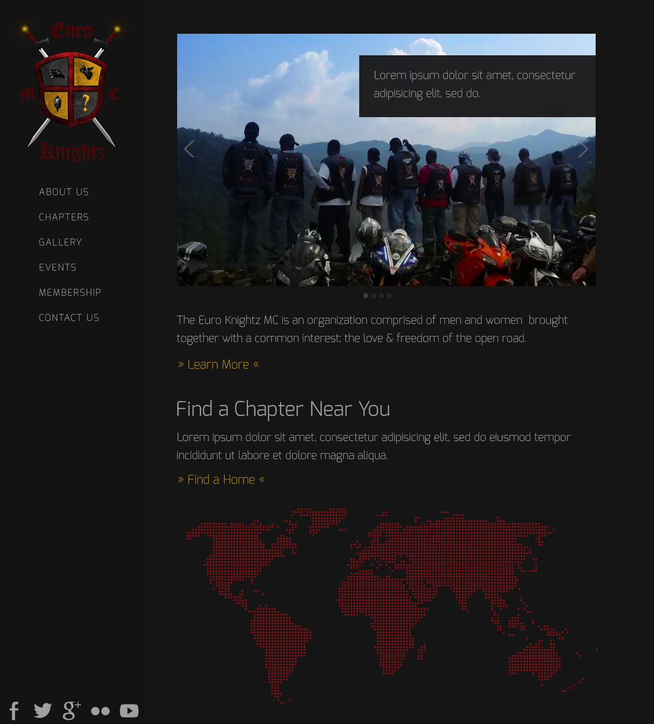 EURO KNIGHTZ MC - HOMEPAGE by Jeremy Clardy on Dribbble
