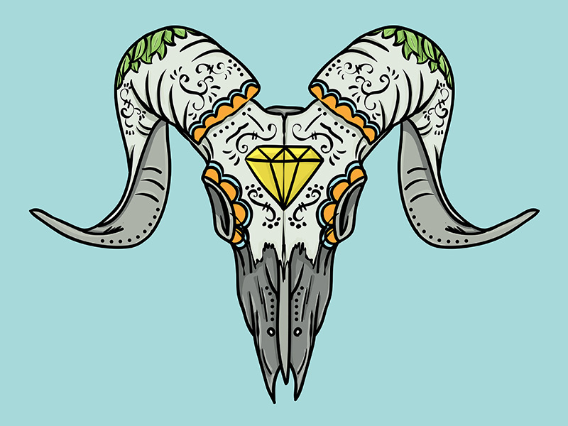 Ram Sugar Skull by Drew Gilchrist on Dribbble
