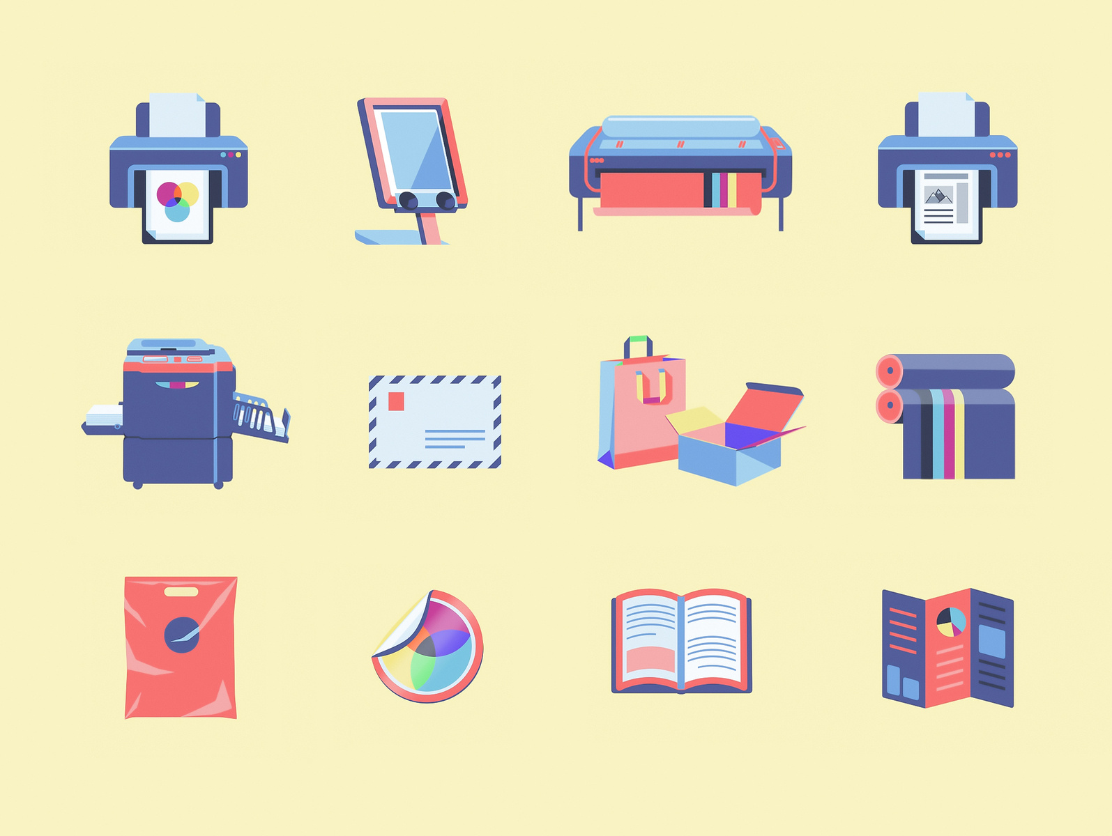 Icons for Print Lab by Yanina Mango on Dribbble