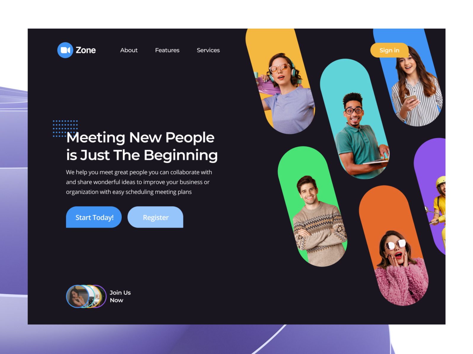 Conference App Website Header by Eugene Debrah on Dribbble