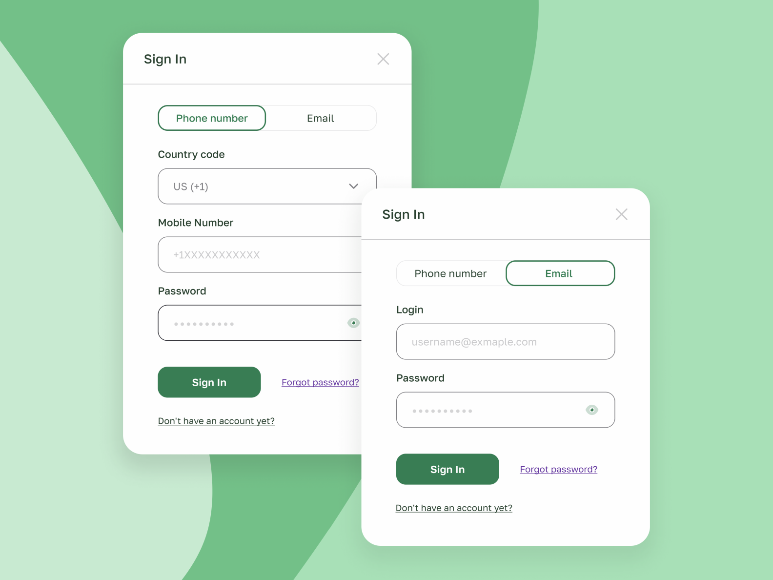 Sign In Modal by Oleg on Dribbble