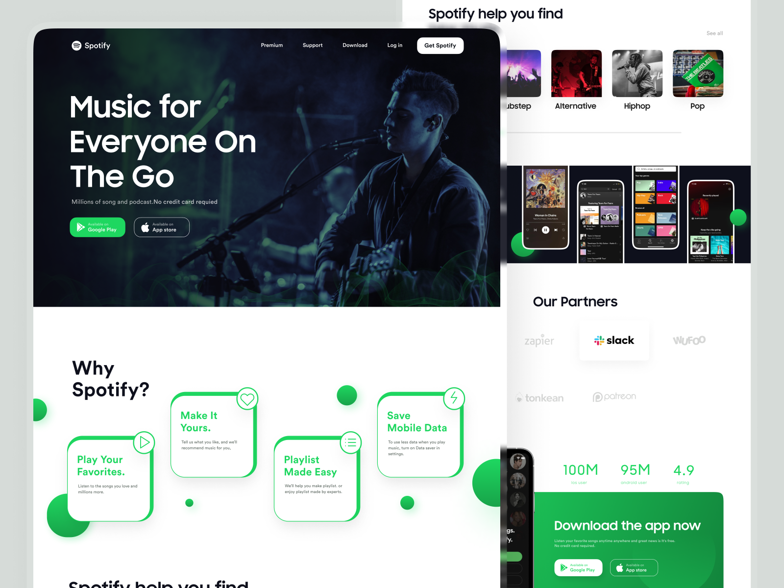 Spotify App Landing Page Ux/Ui by Akib Tanjil on Dribbble