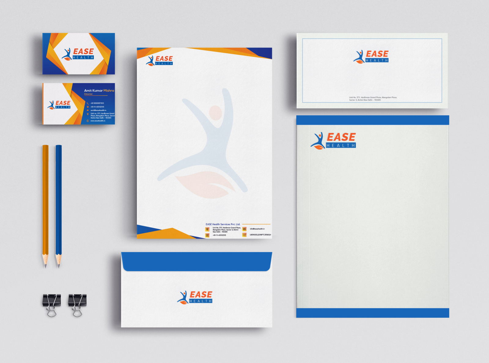 Ease Health #logo#letterhead#envelope#Businesscard#Pencil by Apurva ...