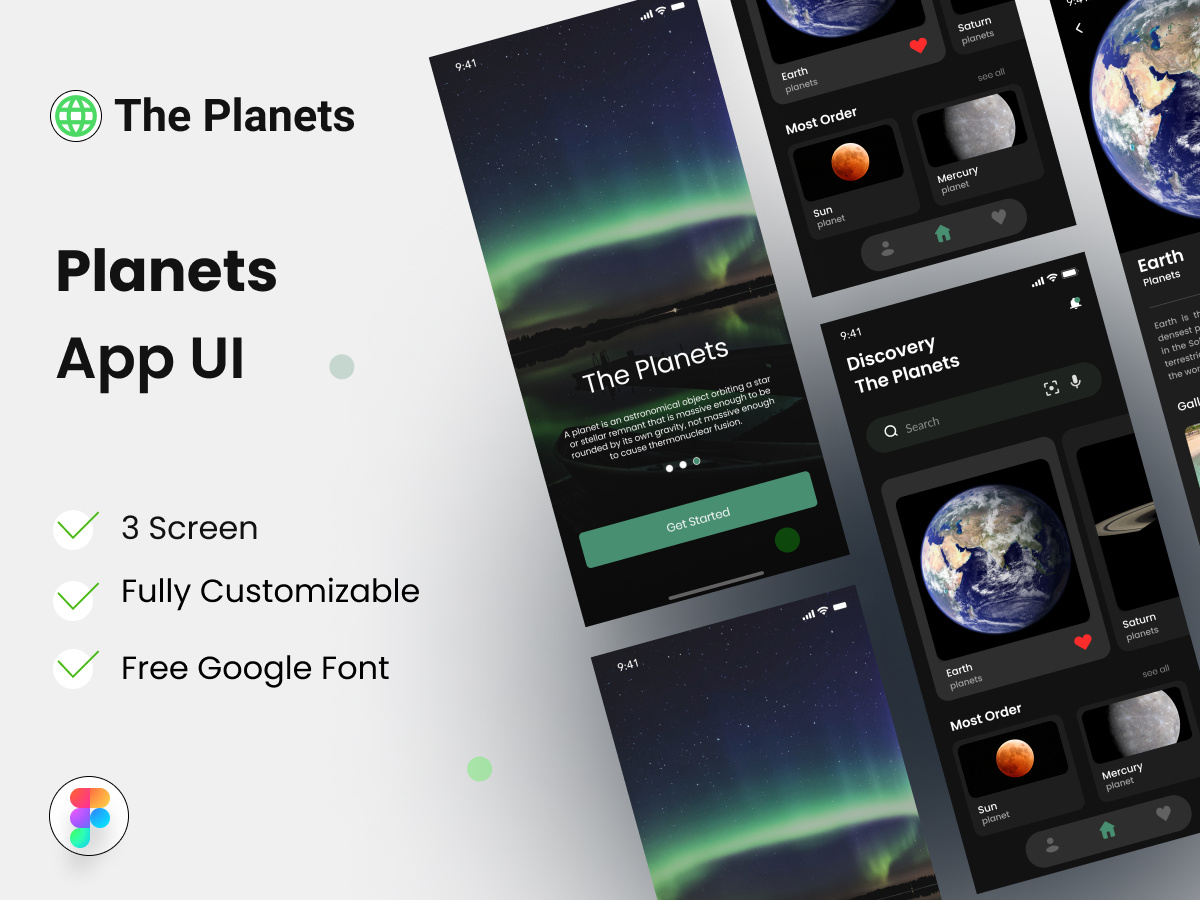 The Planets App Ui Kits By Kanguiux On Dribbble