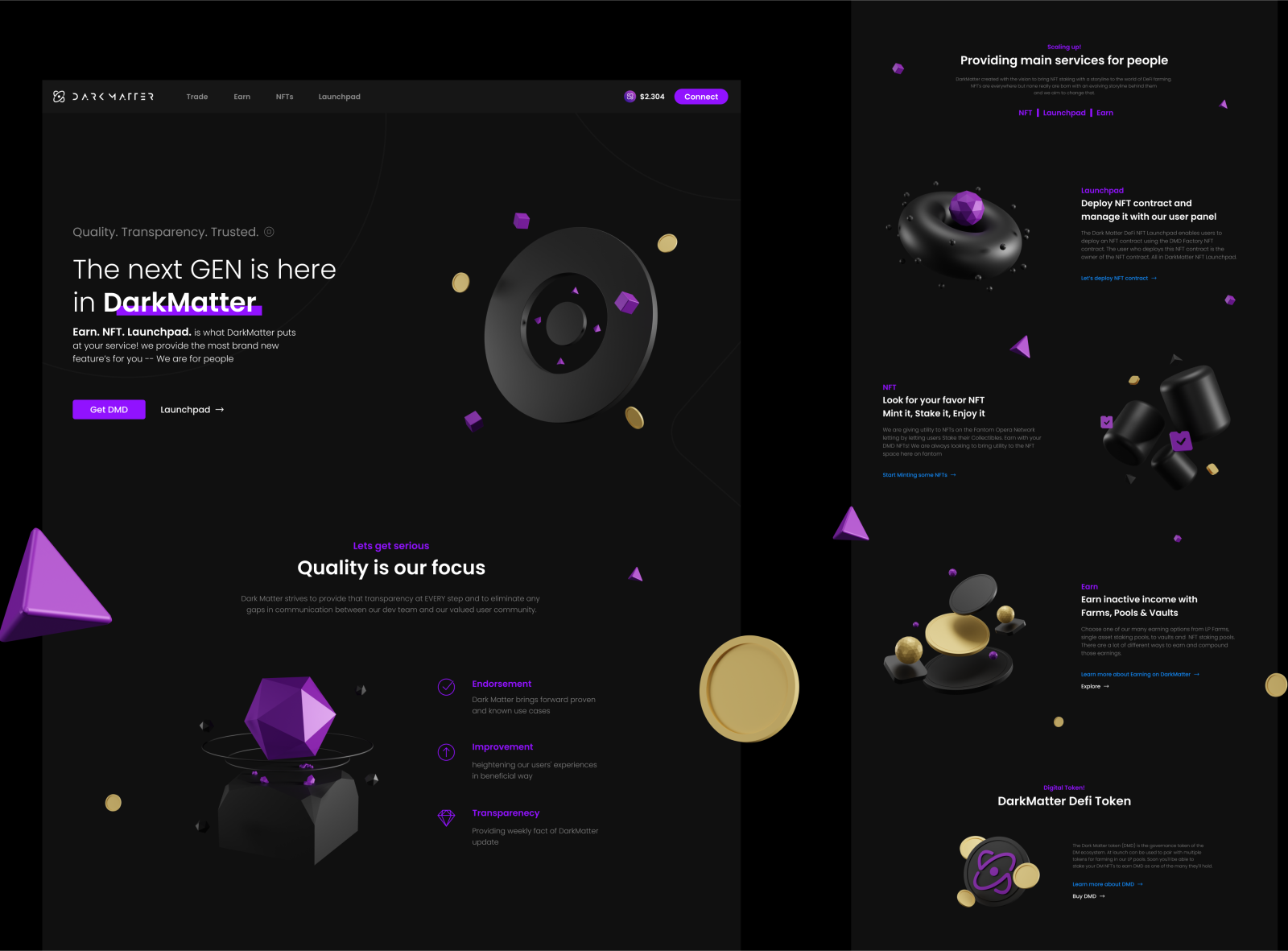 Dark Matter Defi - Landing Design by Mahdy Max on Dribbble