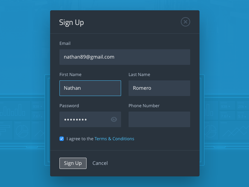 Sign Up Modal by Nathan Romero for AppDirect Design on Dribbble