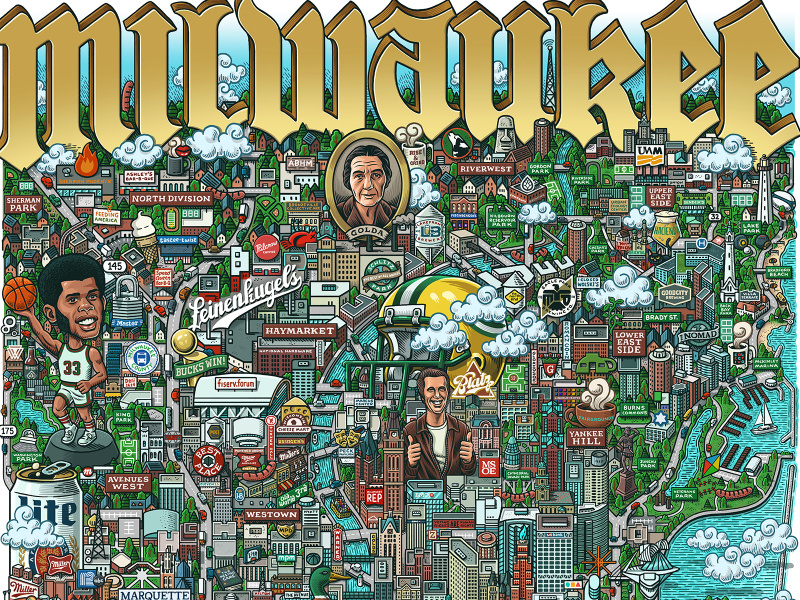Milwaukee Map by Mario Zucca on Dribbble