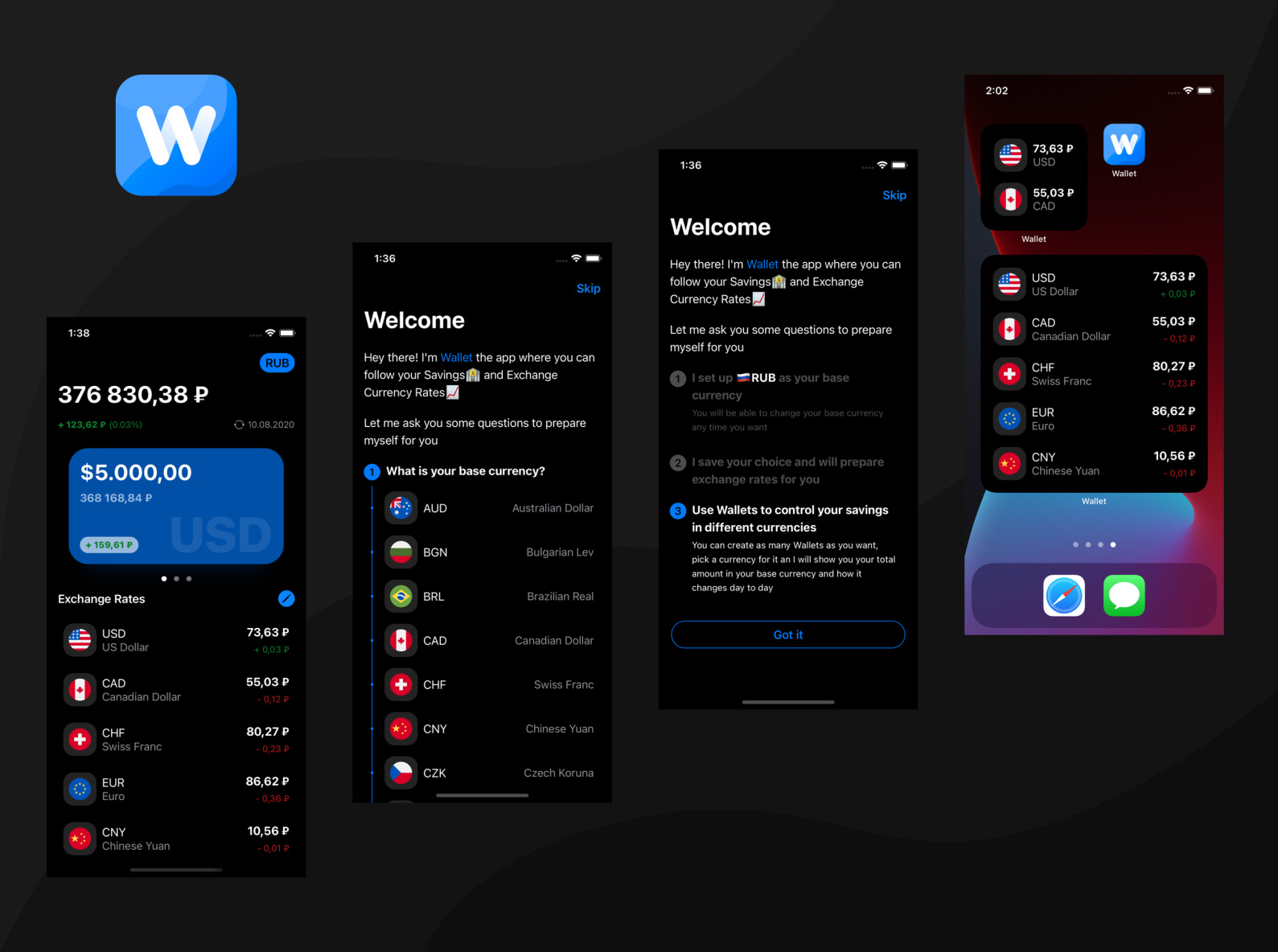 Savings Wallet iOS app (dark) by Alexey on Dribbble
