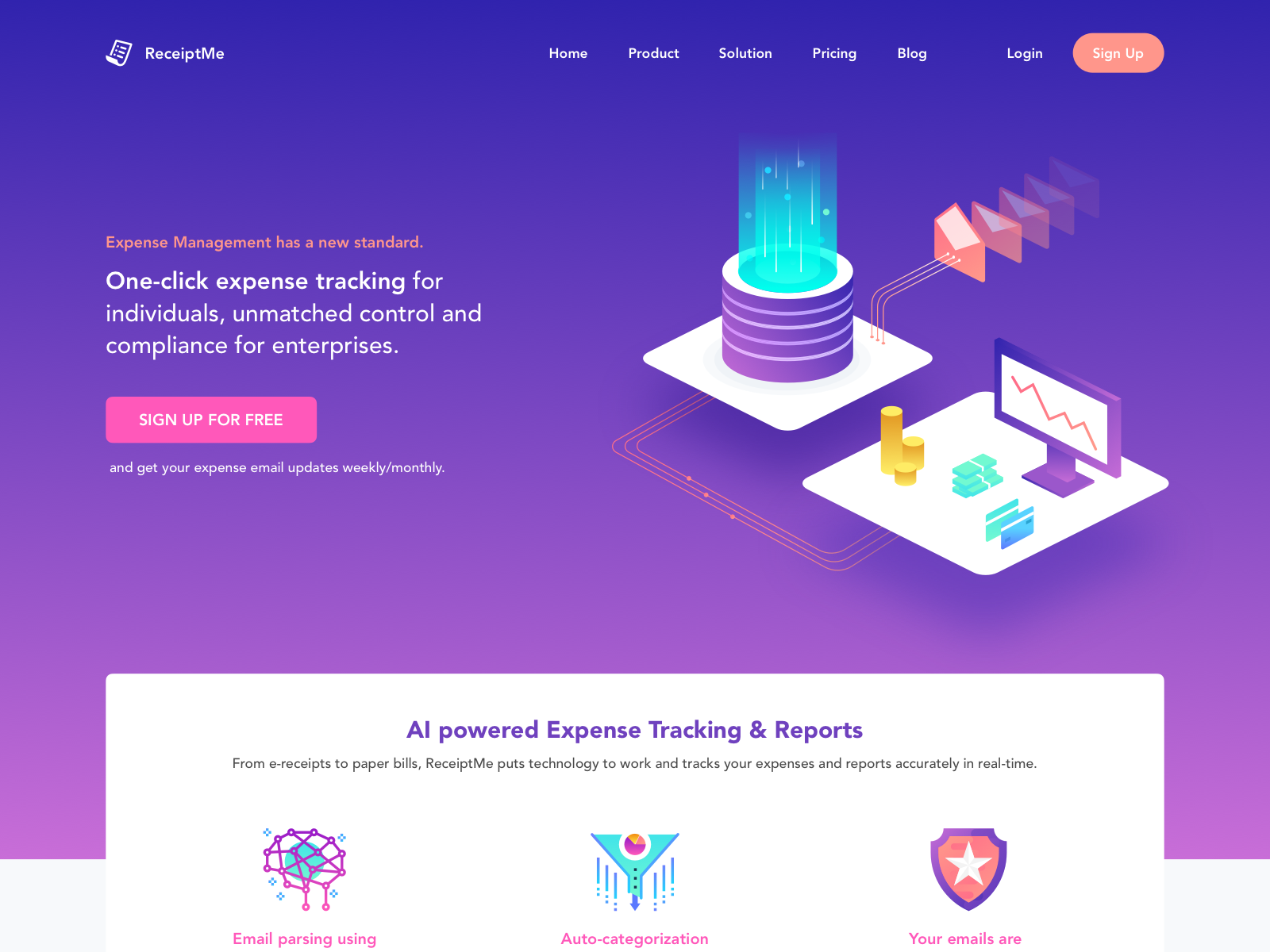 AI Powered Expense Tracking & Reports Landing Page by Rohit M on Dribbble