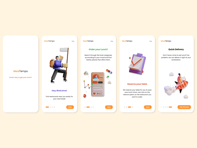 Meal Tempo - Meal Delivery app Onboarding by Shivani Jetalpuria on Dribbble