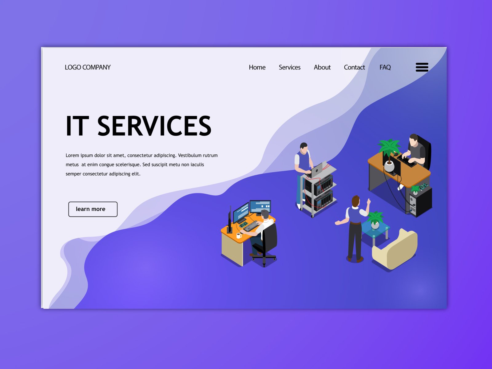 IT Service isometric illustration for landing page by Indonesia on Dribbble