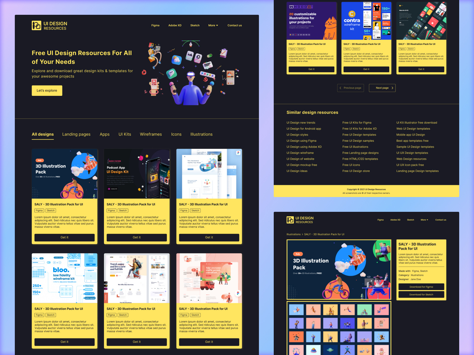 UI DESIGN RESOURCES - Website Landing Page by DarkDew on Dribbble