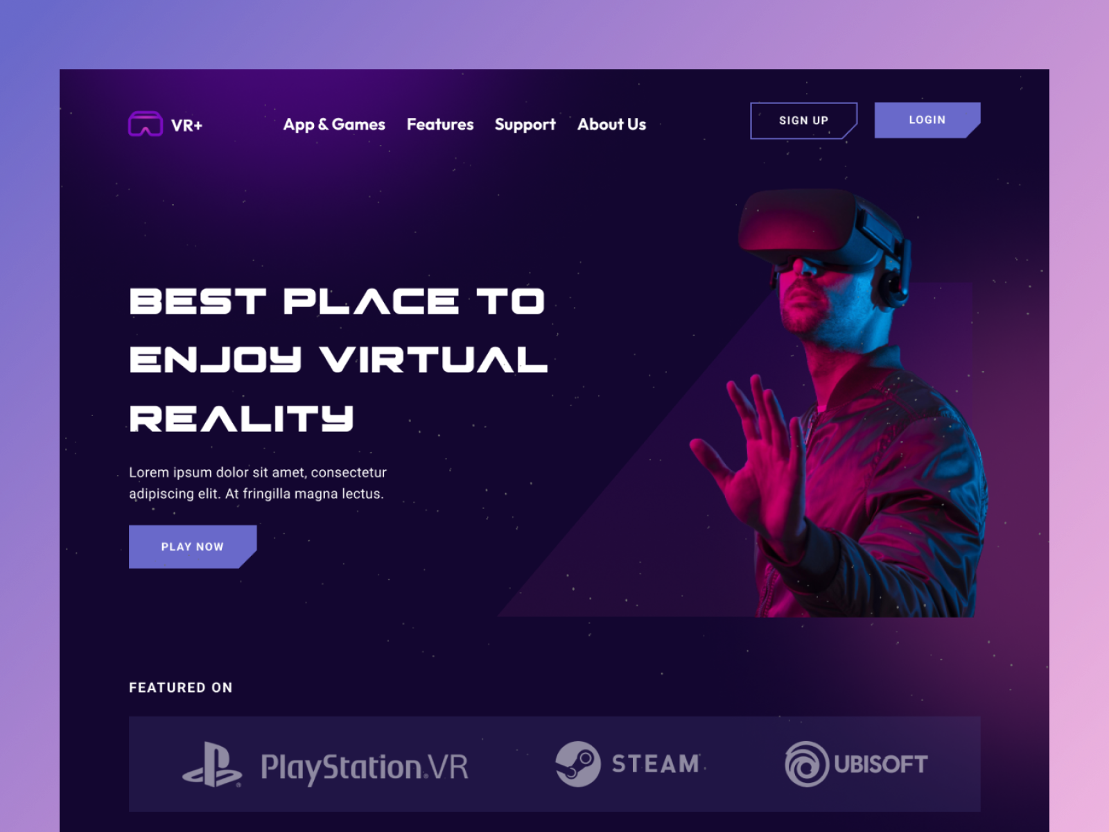 VR - Website Landing Page by Putra Rahmatullah on Dribbble