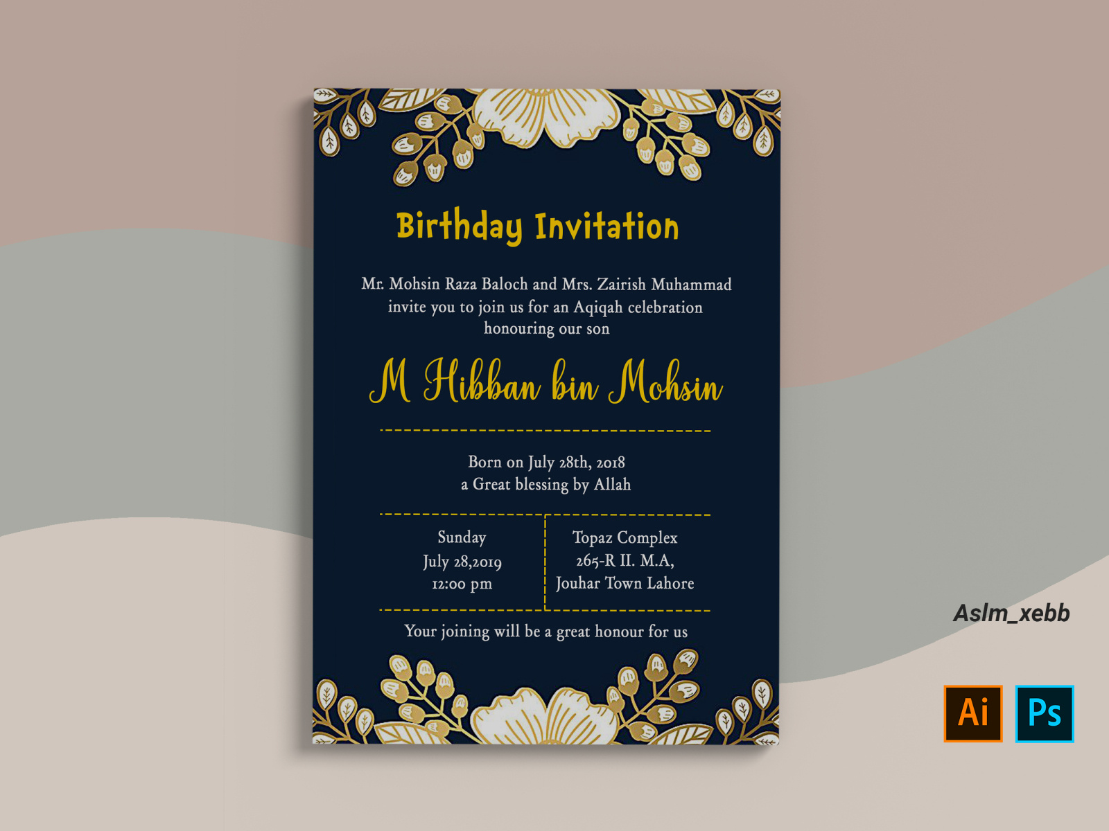 Birthday Invitation card Design by Aslm Xebb on Dribbble