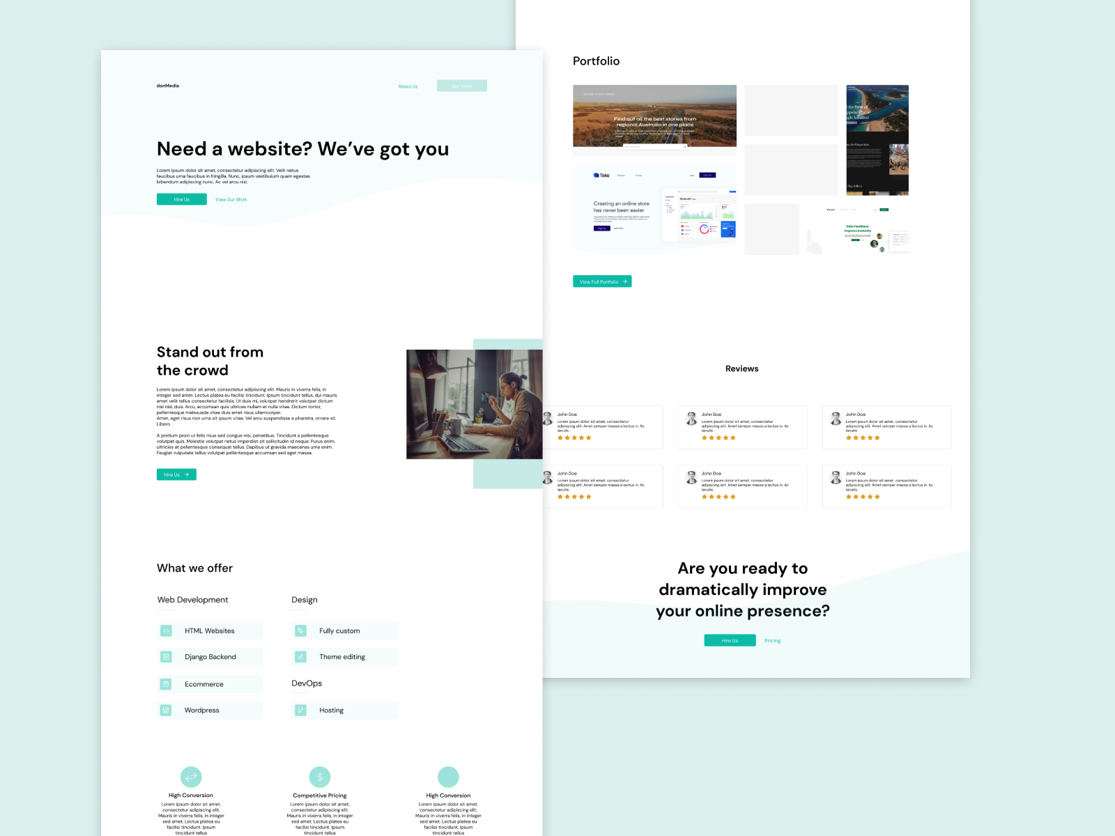 Web dev agency landing page by Seamus Donnellan on Dribbble