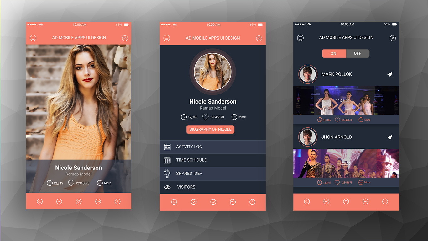 Model App by Nilesh Zende on Dribbble