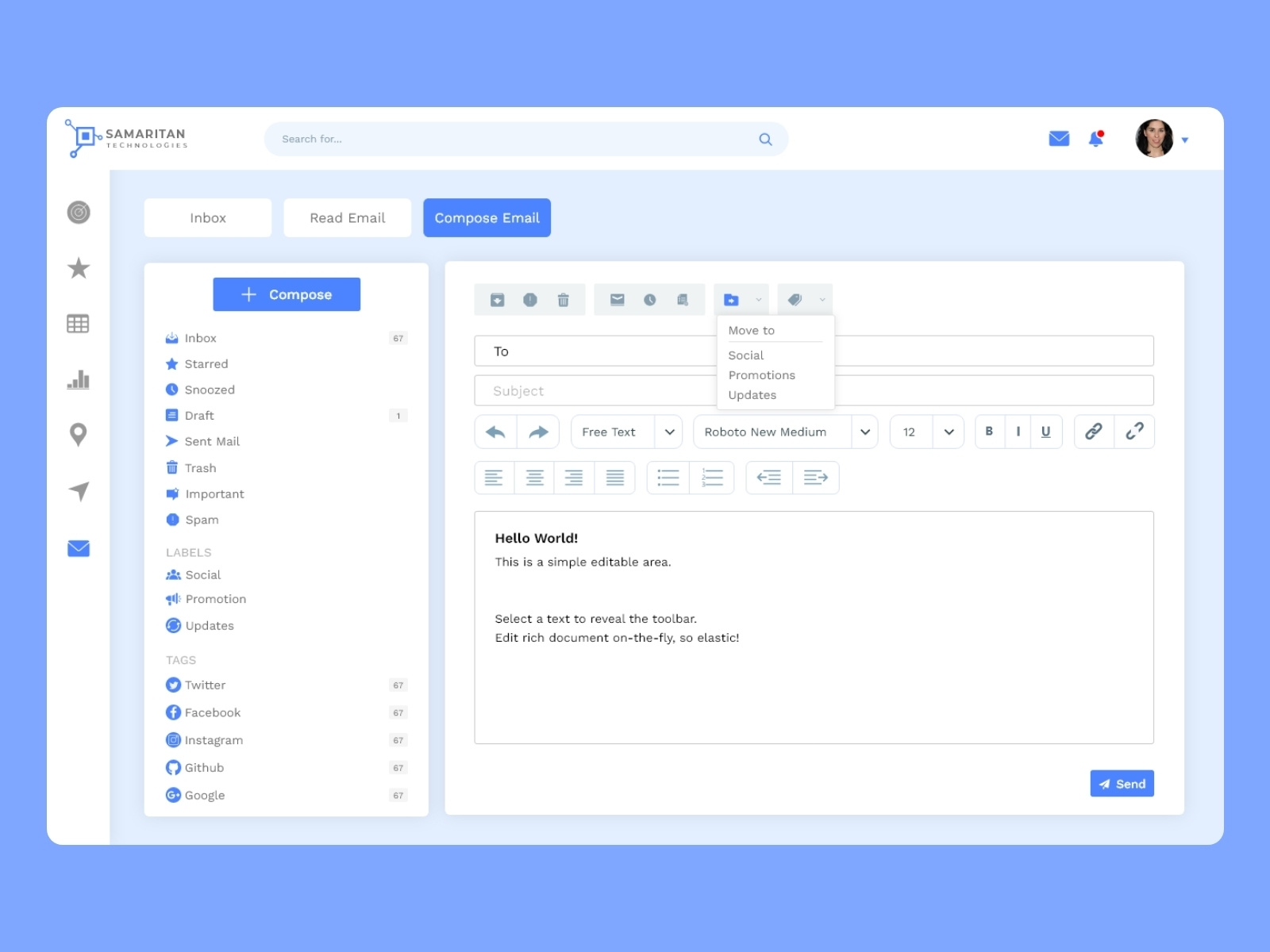 Compose Email UI UX by Farwa Saleem on Dribbble