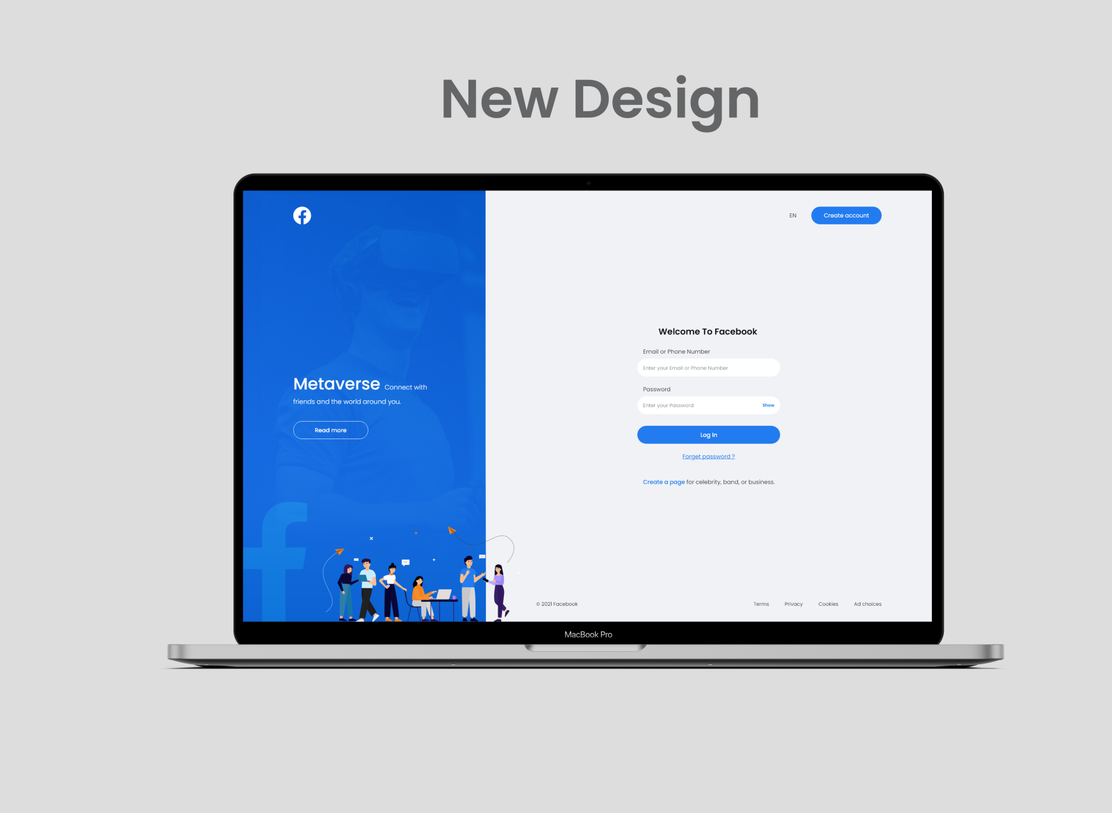 Facebook login page redesign by Omar Mohamed on Dribbble